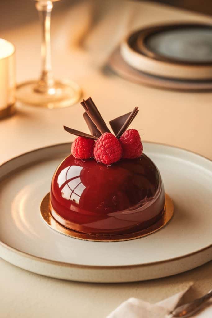 Chocolate Raspberry Dessert Dome - TheFlavorCraze